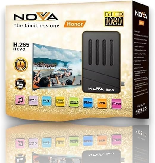 Nova Honor Satellite Receiver Full HD 1080, H.265 HEVC, with PVR: Buy ...