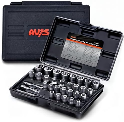 AV Steel Bolt Extractor Kit, Upgrade 32 Piece Stripped Bolt Extractor ...