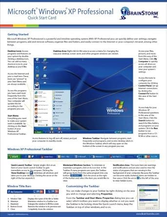 Microsoft Windows XP Quick Reference Card - Handy Durable Tri-Fold ...