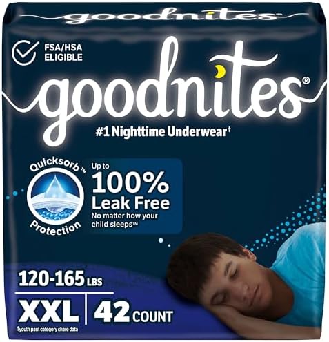 Amazon.com: Goodnites Boys' Nighttime Underwear, Size XXL (120-165 lbs ...