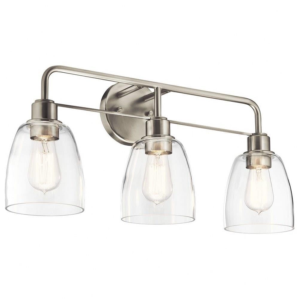 Kichler, Meller 24.25 Inch 3 Light Vanity Light with Clear Glass in ...