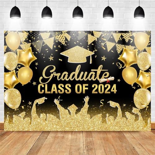 Amazon.com : Avezano 7x5ft Green Graduation Backdrop 2024 Green and ...