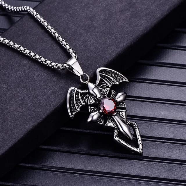 Buy KRYSTALZ Vampire Bat Wings Pendant chain for Men Alloy Steel ...