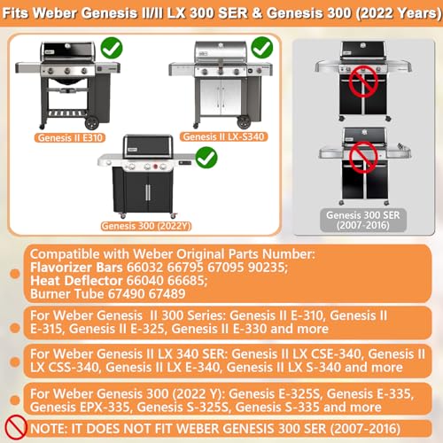 GS4 Genesis 2 Grill Parts for Weber 3 Burner GS4 Genesis II Replacement ...