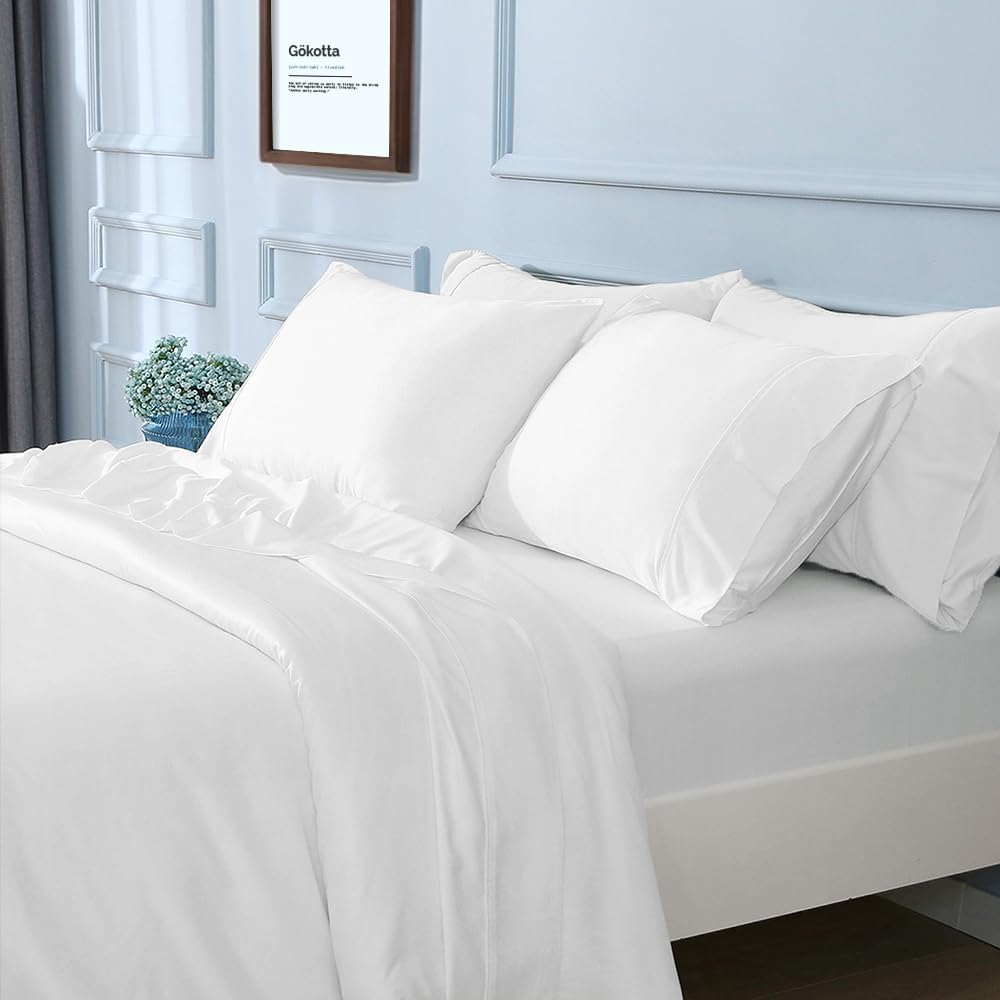 Amazon.com: GOKOTTA King Size Bed Sheets 6 Piece Set, 100% Rayon ...