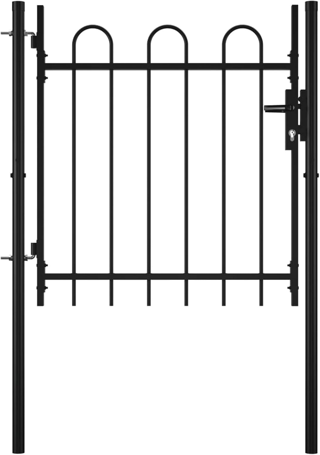 Amazon.com: Gecheer Single Door Fence Gate with Hoop Top 39.4"x29.5 ...