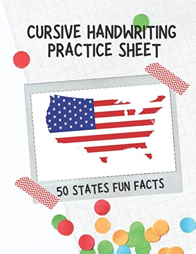 Buy Cursive Handwriting Practice Sheet: The 50 States Fun Facts ...