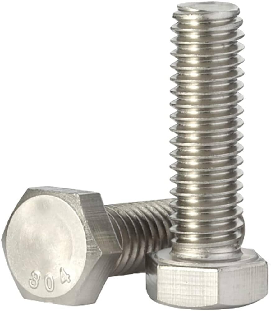 STAINLESS STEEL - Size 8mm 304-A2 HEX SCREW FULL THREAD (DIN 933 / IS ...