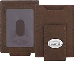 Amazon.com: LSU Tigers - Crazy Horse Leather Front Pocket Wallet ...