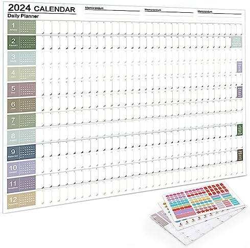 Amazon.com: Wall Calendars,2024 366 Day Poster Calendar, 2024 Yearly ...
