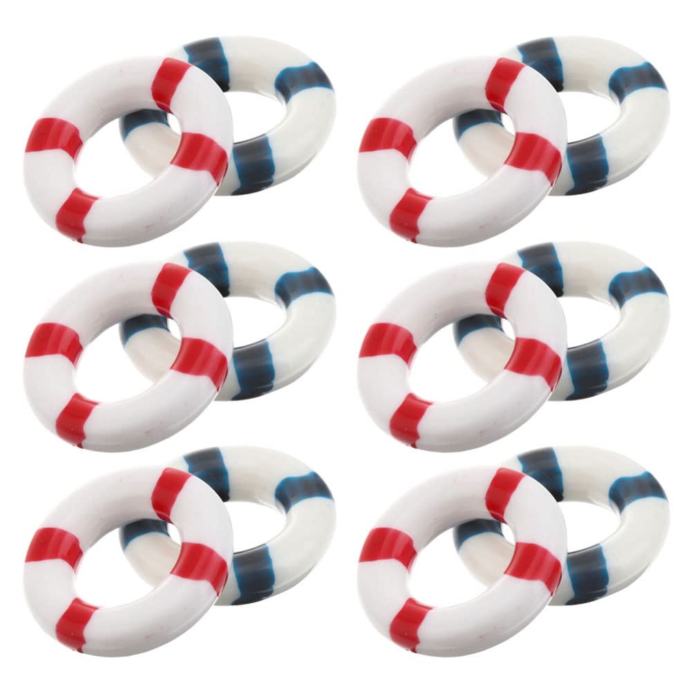 Amazon.com: Mini Lifebuoy Figurines 12pcs Mini Swimming Ring Nautical ...