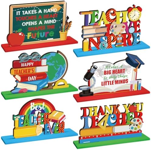 Amazon.com: Suzile 6 Pcs Teacher Appreciation Table Decoration ...