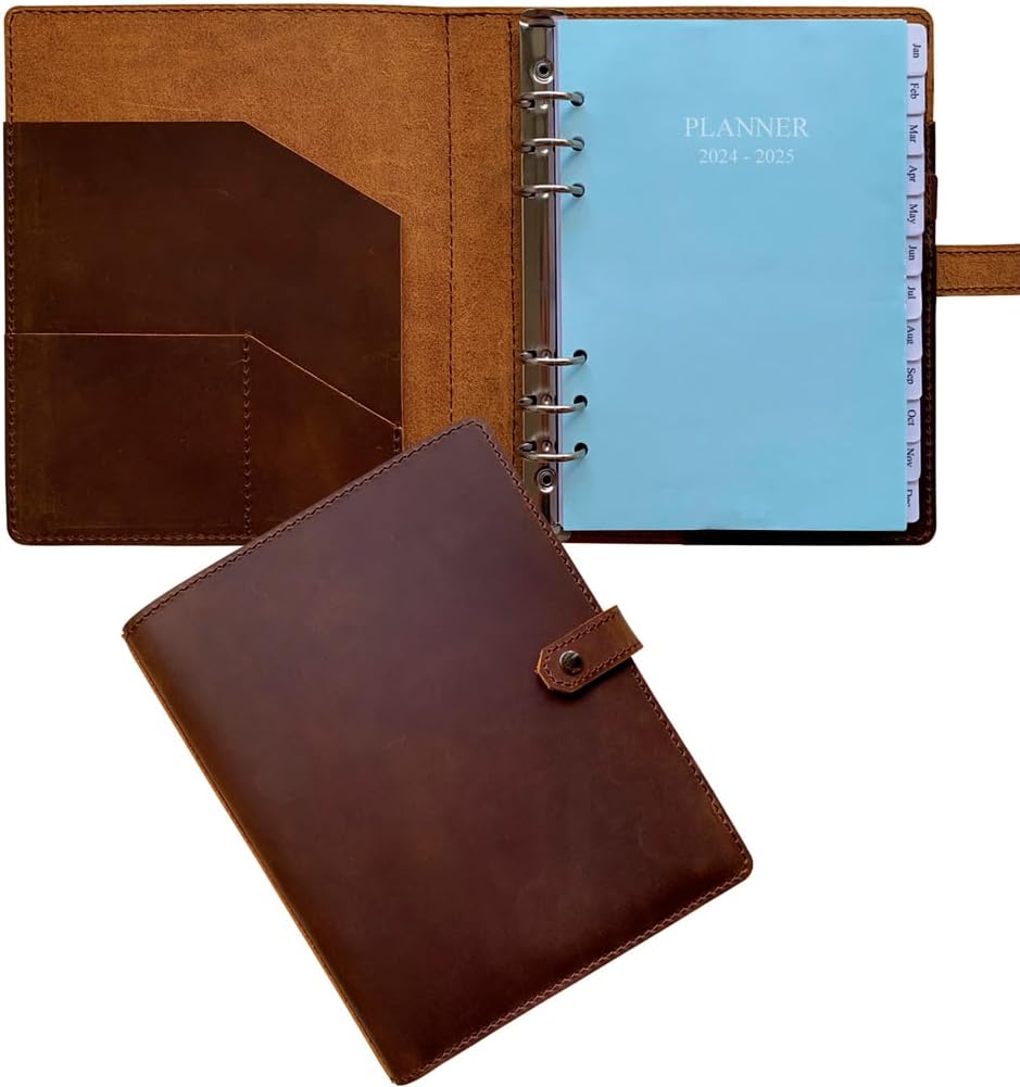 Amazon.com : SynLiZy A5 PU Leather Personal Organizer Undated Planner 7 ...