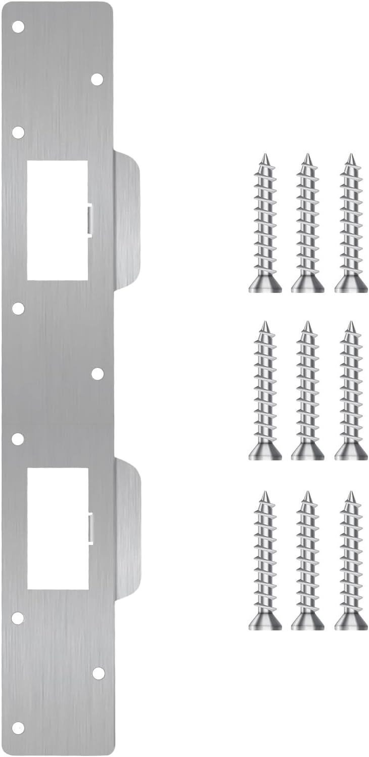Door Strike Plate Double Holes, Security Door Latch Strike Plate ...