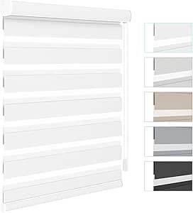Amazon.com: Changshade Custom Size Zebra Blinds for Indoor Window, Blackout(85%) Dual Layer ...