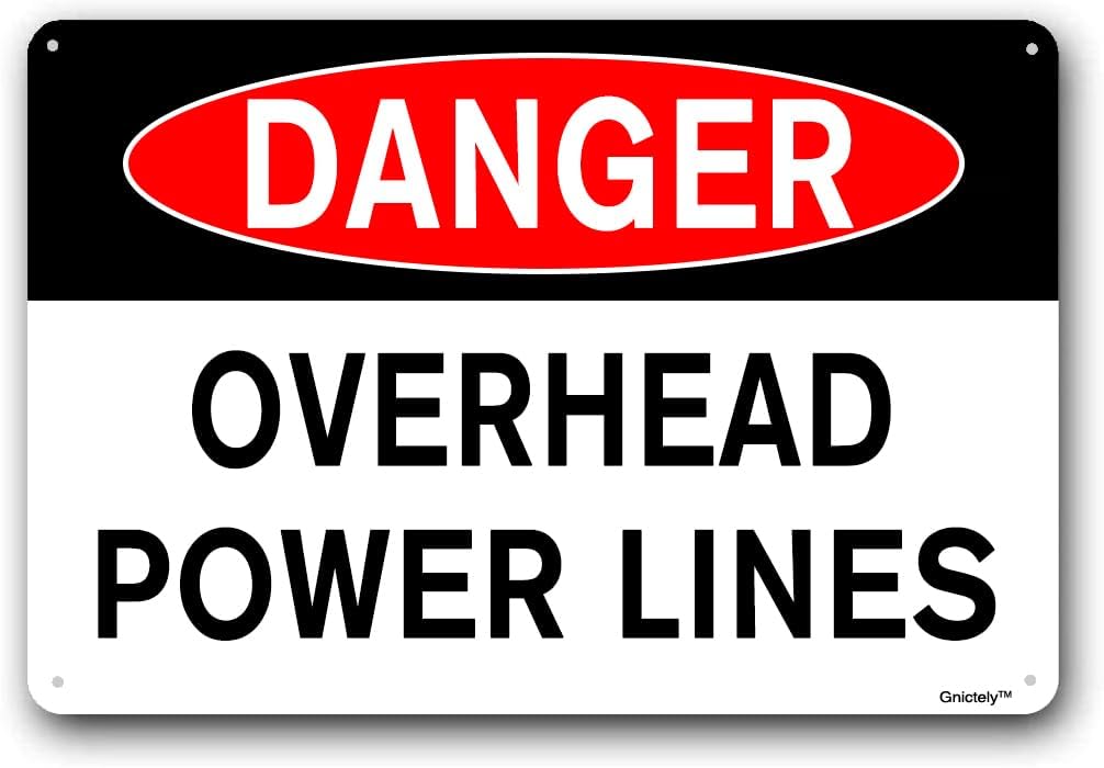 Amazon.com: Overhead Power Lines Sign,Danger Warning Sign,Outdoor ...