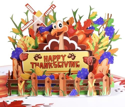 Amazon.com : Giiffu Thanksgiving 3D Pop Up Card, Fall Greeting Card ...