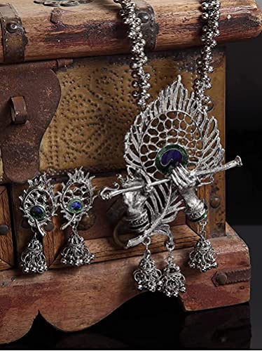 Buy HETASVI Women's Krishna Murli Style Jewellery Krishna Flute Peacock ...