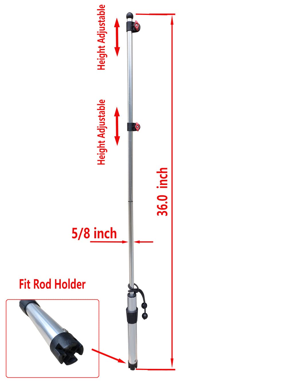 Snapklik.com : Brocraft Boat Flag Pole For Rod Holders /Boat T