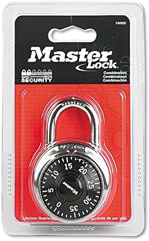 Master Lock 1500D Dial Combination Lock, 1-7/8-Inch, Black, Combination ...