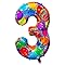 Amazon.com: Number 7 Balloons Rainbow Seven Balloon for 7 Year Old ...