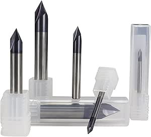 Amazon.com: 3 Flute Chamfer Milling Cutter 60 Degrees CNC Router Bit 2 ...