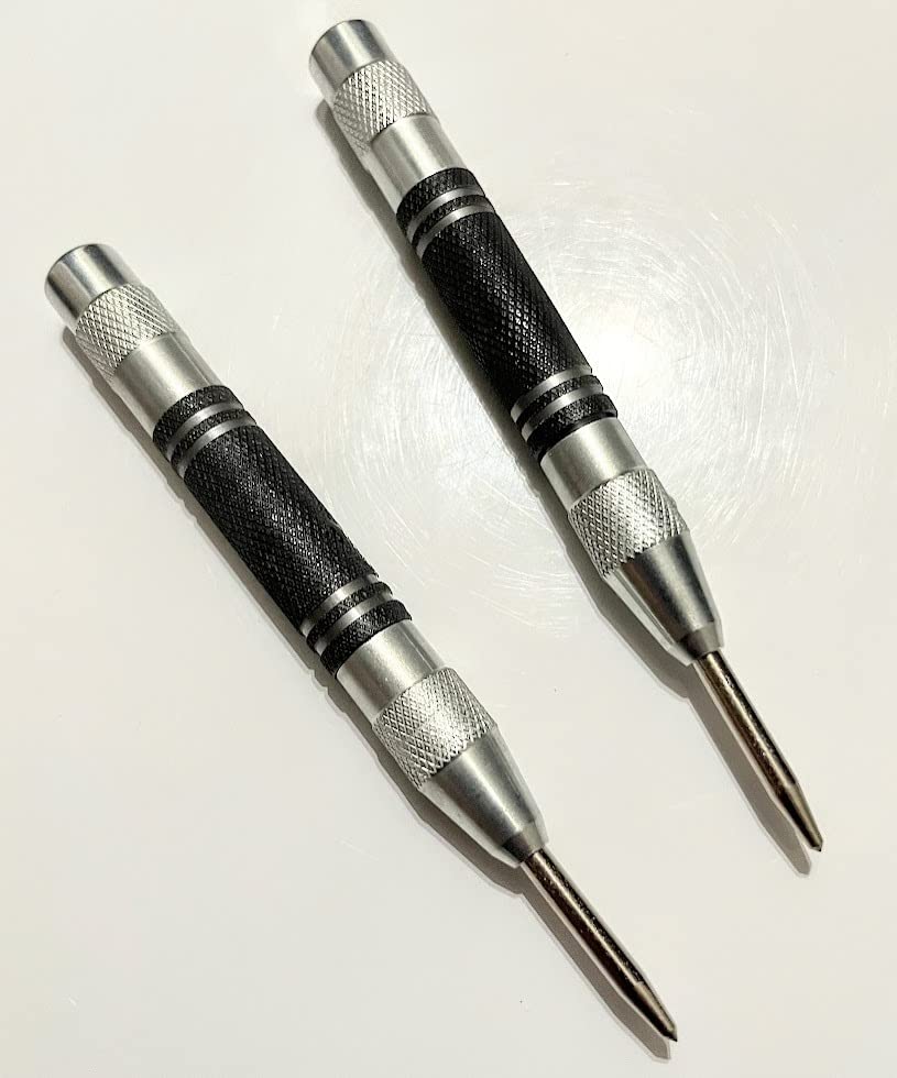 2Pcs Heavy Duty Automatic Center Punch, 5'' Premium Steel Spring Loaded ...