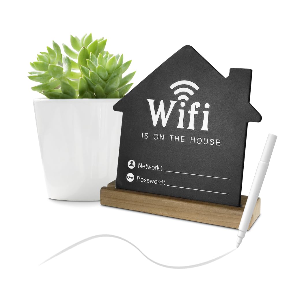 Amazon.com : Fosinz WiFi Password Sign Wooden WiFi Sign Wireless ...