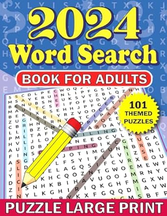 2024 Word Search Puzzle Book for Adults: Large Print Word Find Book ...