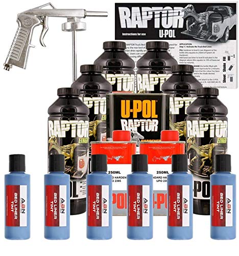 Buy U-Pol Raptor Blue Metallic Urethane Spray-On Truck Bed Liner Kit w ...