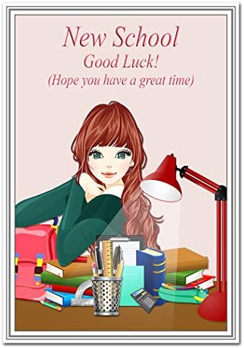Starting New School Cards - First Day at New Secondary School or High ...