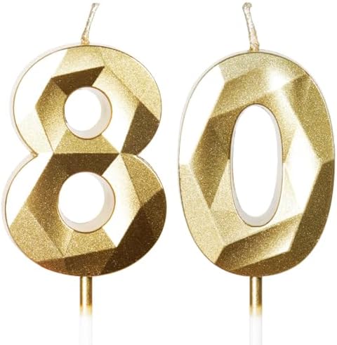 85th Birthday Candles, Number 85 Candle, Gold Candles, Birthday Candle ...