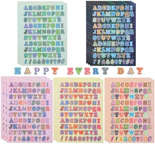 Amazon.com: 1320Pcs Alphabet Stickers 15 Sheets Vinyl Letter Stickers ...
