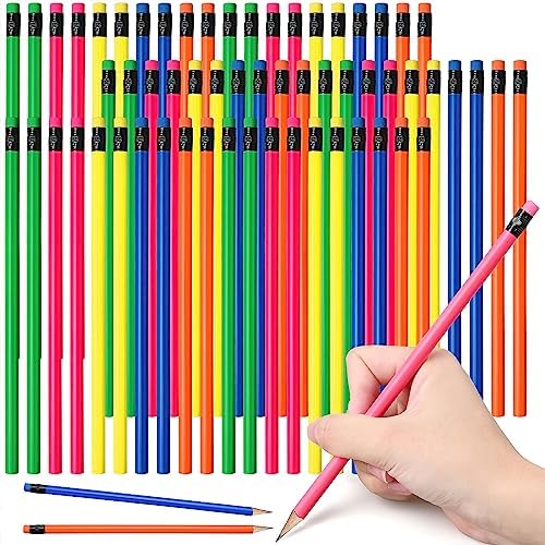 150 Pcs Wooden Pencil with Eraser Assortment Colorful Pencils for Kids ...