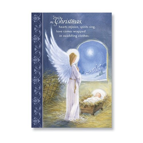 Angel at Manger Cards - 25 Cards / 26 Envelopes : Amazon.es: Libros
