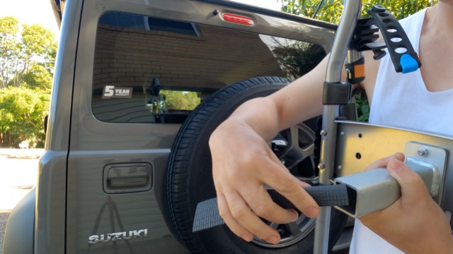 Watch how to install spare tyre bike carrier on Suzuki Jimny on Amazon Live
