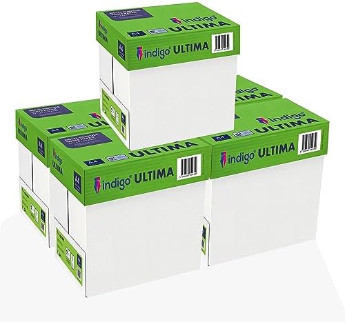 Indigo® A4 Ultima White Plain Printer Paper – 5 Boxes (5 Reams Each ...