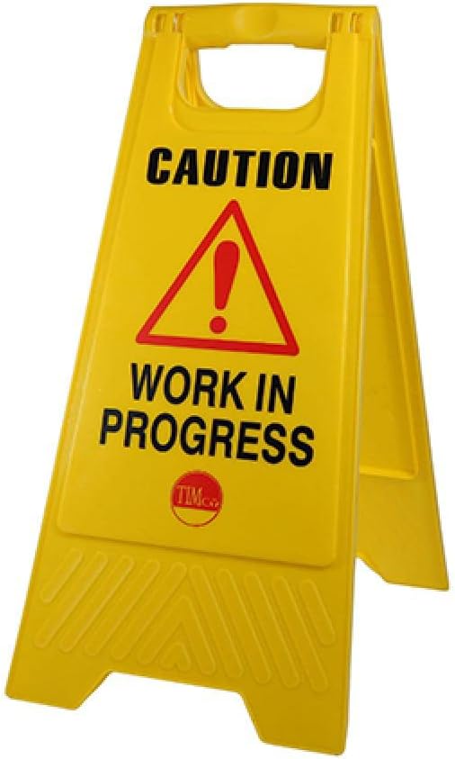 'Caution Work In Progress', Heavy Duty A Board (620mm x 200mm) : Amazon ...