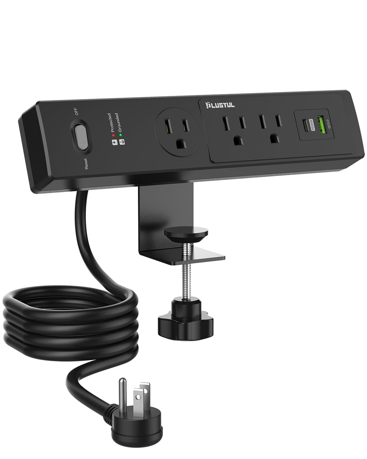 Amazon.com: PLUGTUL Desk Clamp Power Strip, 6FT Desk Outlet Station ...