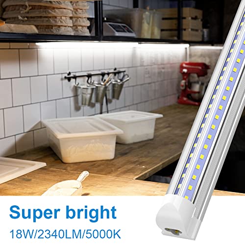 Snapklik.com : 2FT LED Shop Light, 18W 2340LM 5000K Daylight White, T8 ...