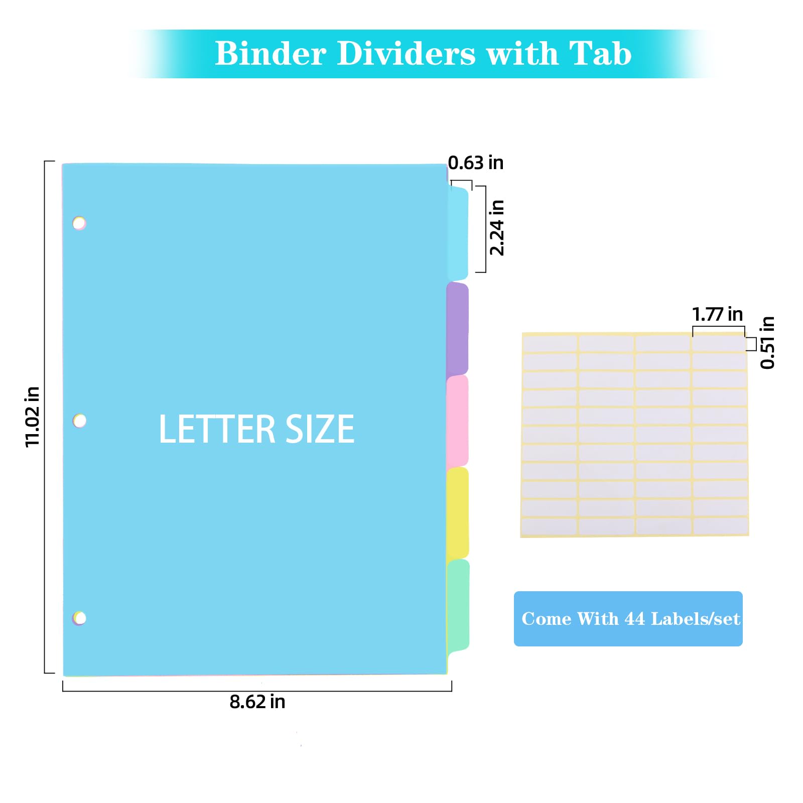 Snapklik.com : 5 Tab Binder Dividers