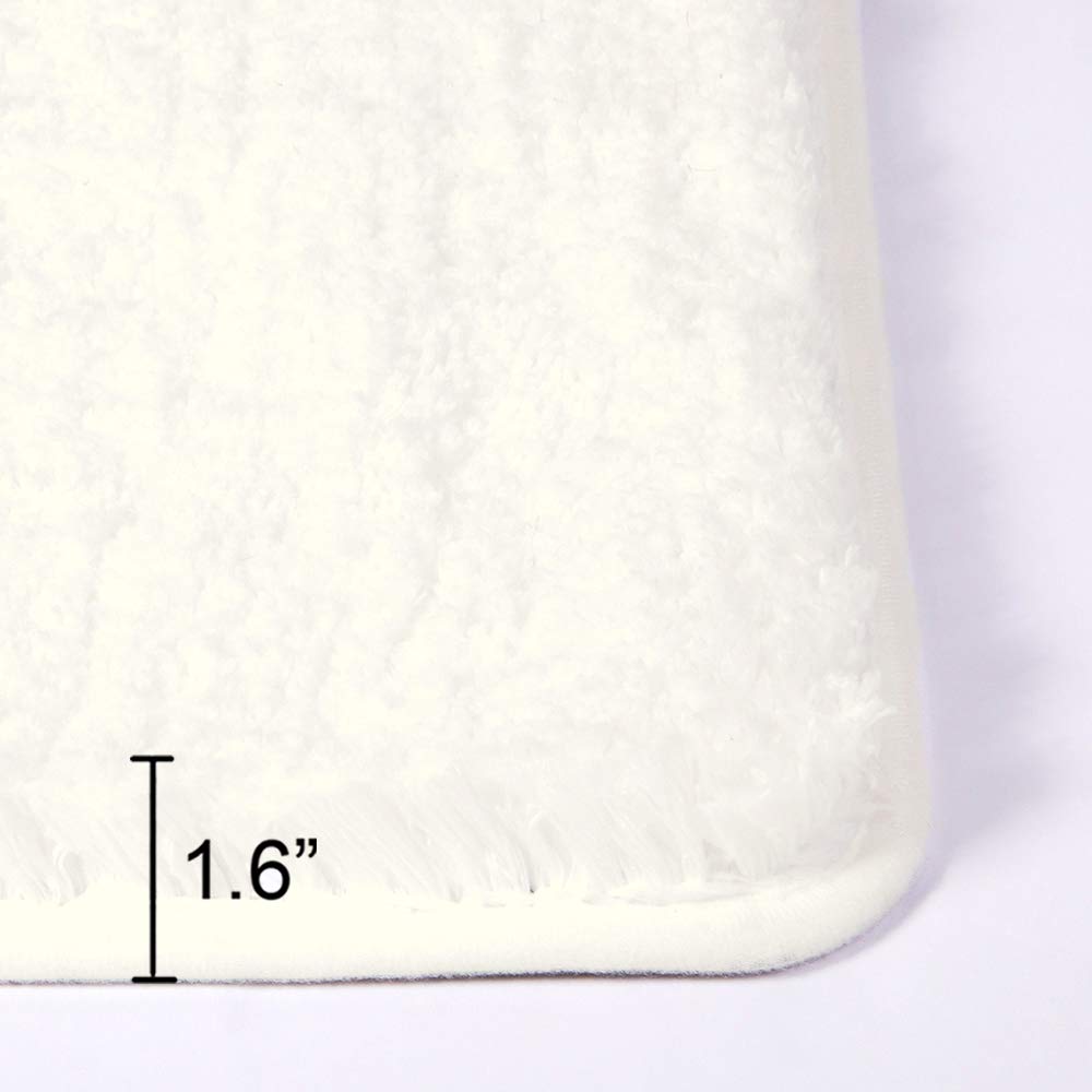 Walensee Large Bathroom Rug (24 x 60, Ivory) Extra Soft and Absorbent ...