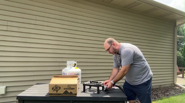 Watch COOKAMP Single Burner Angle Iron Camp Portable Stove with CSA Listed Regulator and 4ft ...