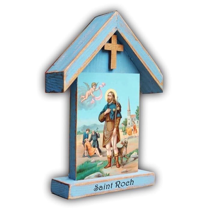 Saint Roch, St Roch, patron of dogs, mini shrine, st. Roch, christian ...