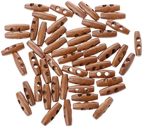 Amazon.com: appuivbt 50Pcs Wooden Toggle Buttons,2 Holes,30mm Sewing Horn Toggle Buttons for DIY ...