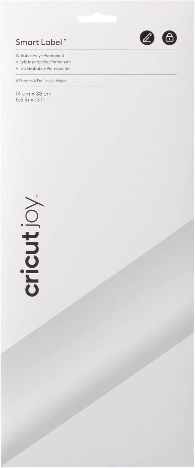 Cricut Joy Smart Label Writeable Vinyl Permanent White 33cm (13") 4 x ...