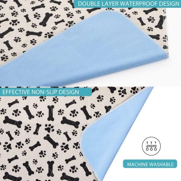 ABQ Washable Dog Puppy Pee Pads, 2 Pack Reusable Non-slip Pet Training ...