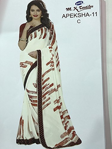 Buy Shri Bankey Bihari Saree Emporium Women's Georgette Saree at Amazon.in