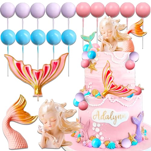 Snapklik.com : Pink Little Mermaid Cake Topper Under The Sea Cake ...