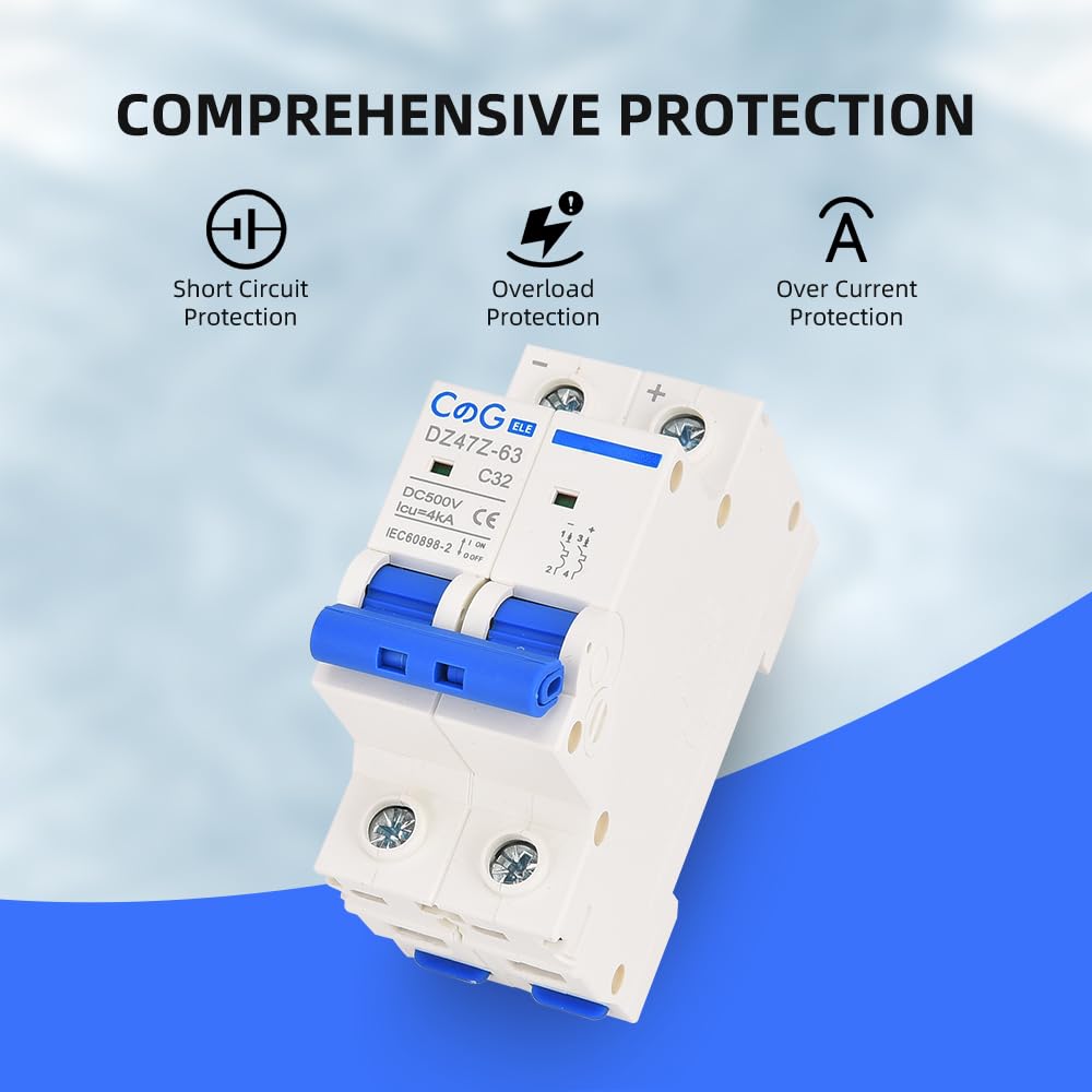 Snapklik.com : DC Miniature Circuit Breaker, 2 Pole 32 Amp 500V DC ...